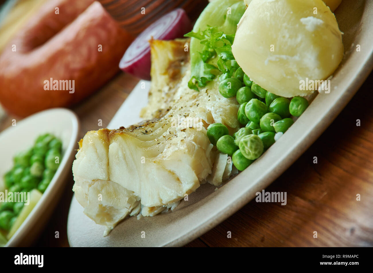 Persetorsk, traditional cod dish, Norwegian cuisine, Traditional ...