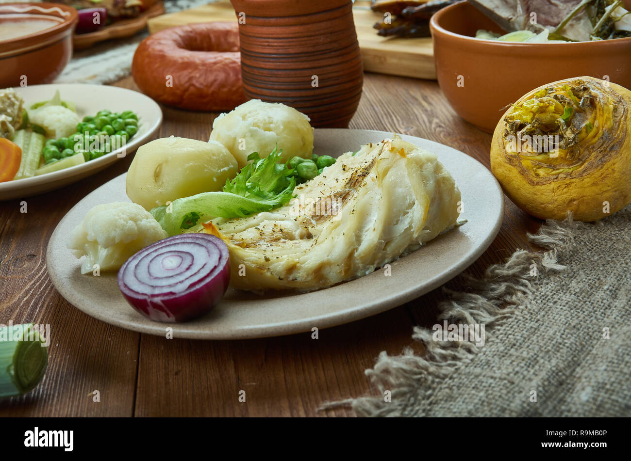 Persetorsk, traditional cod dish, Norwegian cuisine, Traditional ...