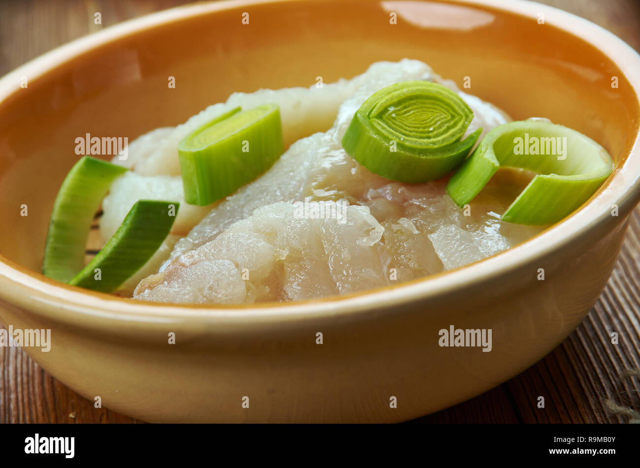 Gammelsei, salty pollock. Norwegian cuisine, Traditional assorted ...