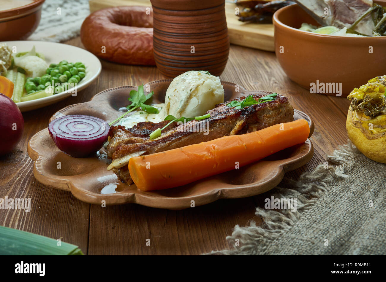 Stekt flesk, of fried pork belly and generally served with potatoes and ...