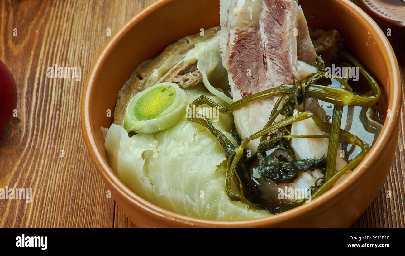 Farikal, Norwegian cuisine, mutton with bone, cabbage, whole black ...