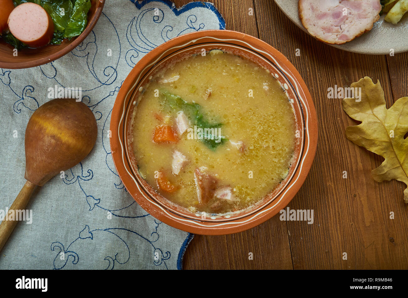 Erwtensoep, Split Pea Soup, Dutch cuisine, Traditional assorted dishes ...