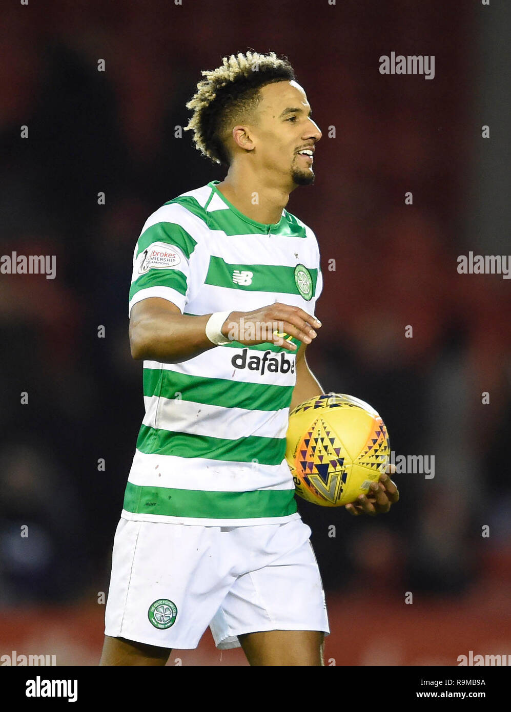 Celtic's Scott Sinclair with the match ball after the Scottish ...