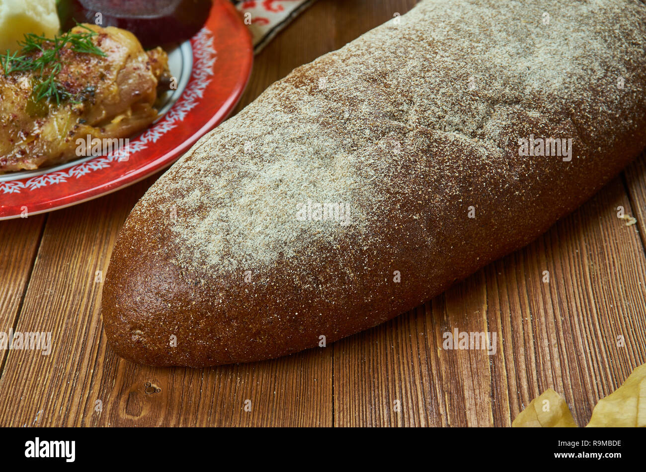 Rugbrod, Danish style rye bread, Danish homemade cuisine, Traditional ...