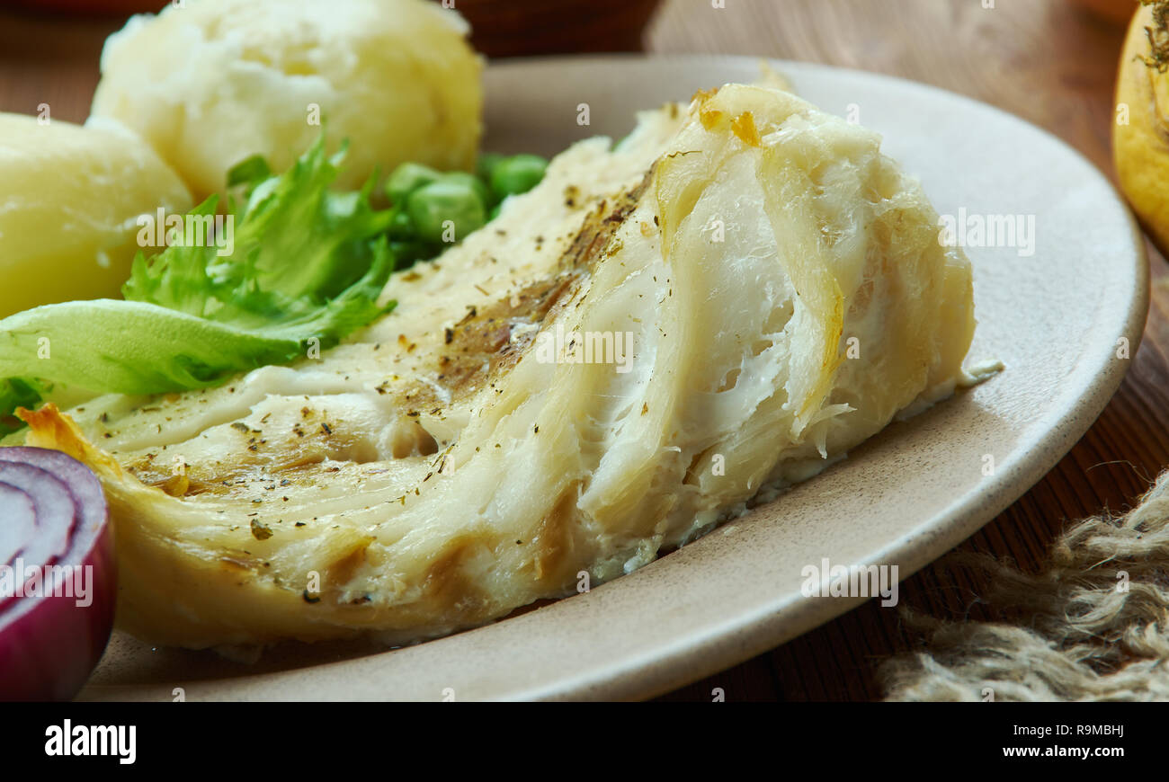 Persetorsk, traditional cod dish, Norwegian cuisine, Traditional ...