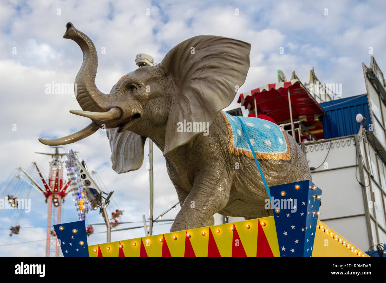 Carnival Elephant at Winter Wonderland Stock Photo - Alamy