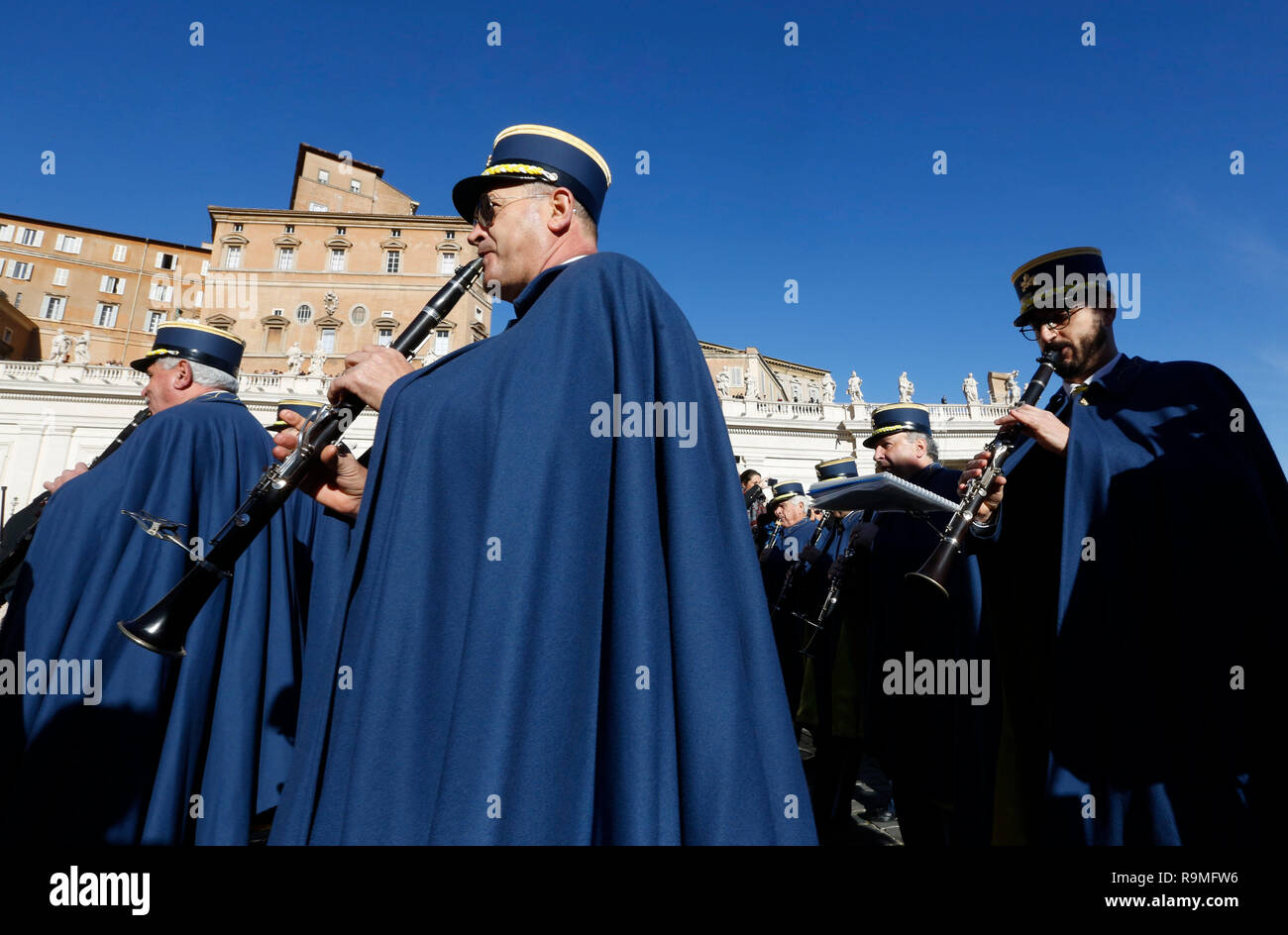 Vatican City, 25th December, 2018. Vatican Gendarmerie's band perform ...