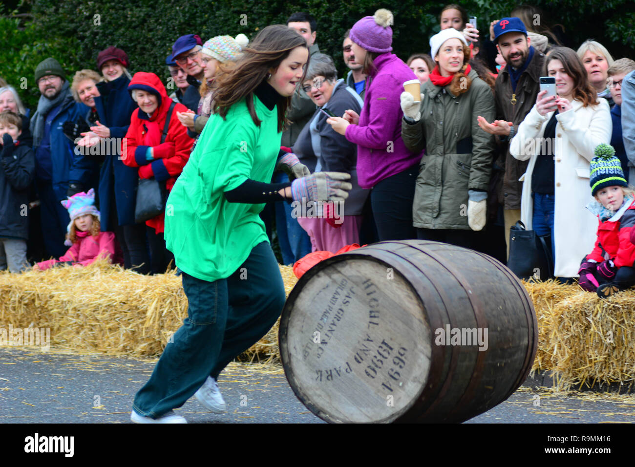 Grantchester Boxing day barrel rolling Stock Photo - Alamy