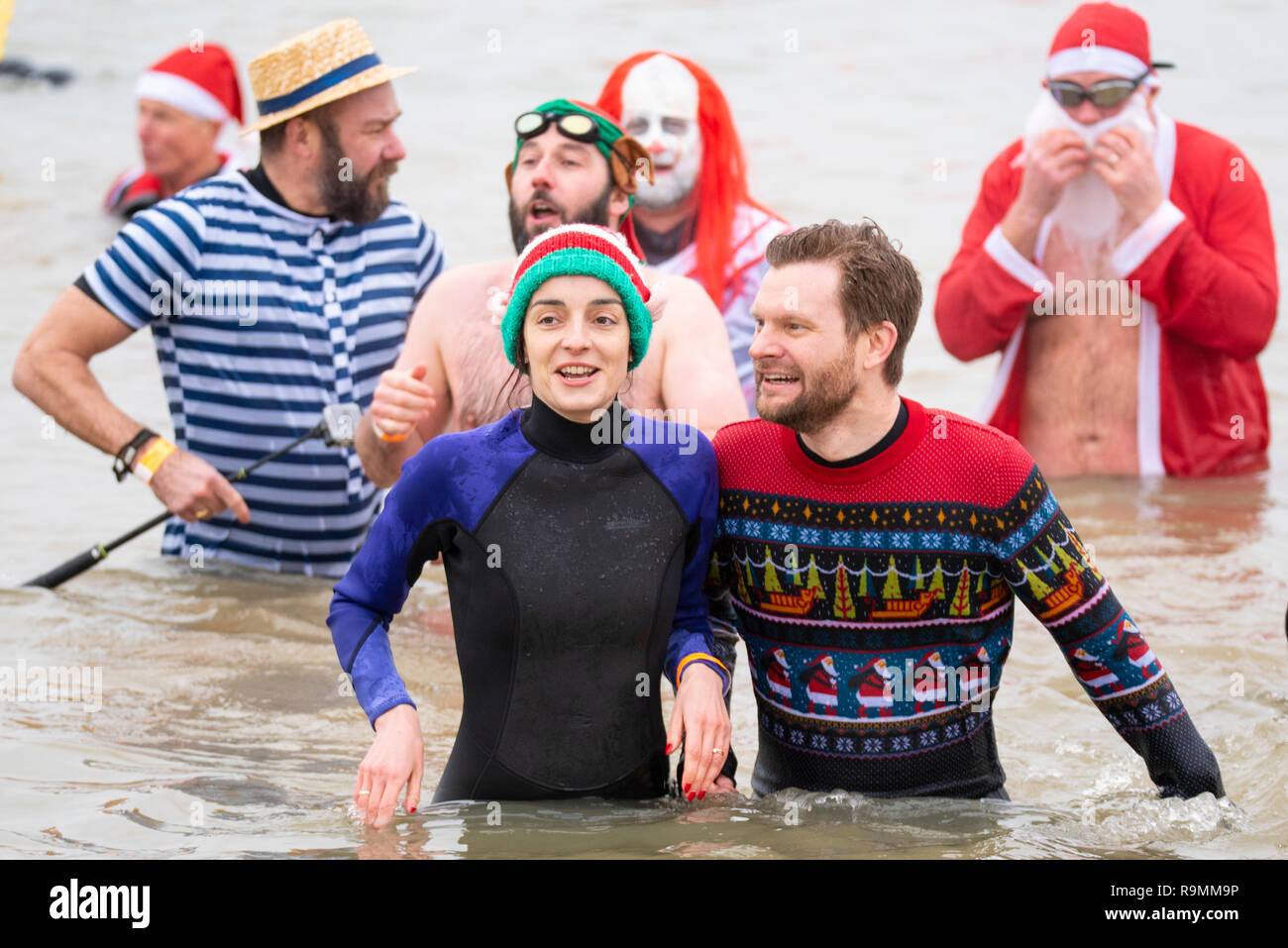 A Royal National Lifeboat Institution RNLI charity traditional winter ...