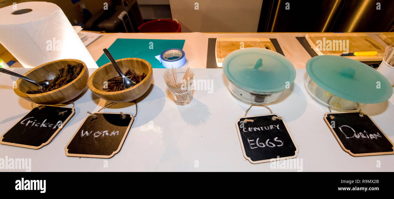 Los Angeles, California, USA. 26th Dec, 2018. Four of the menu items at ...