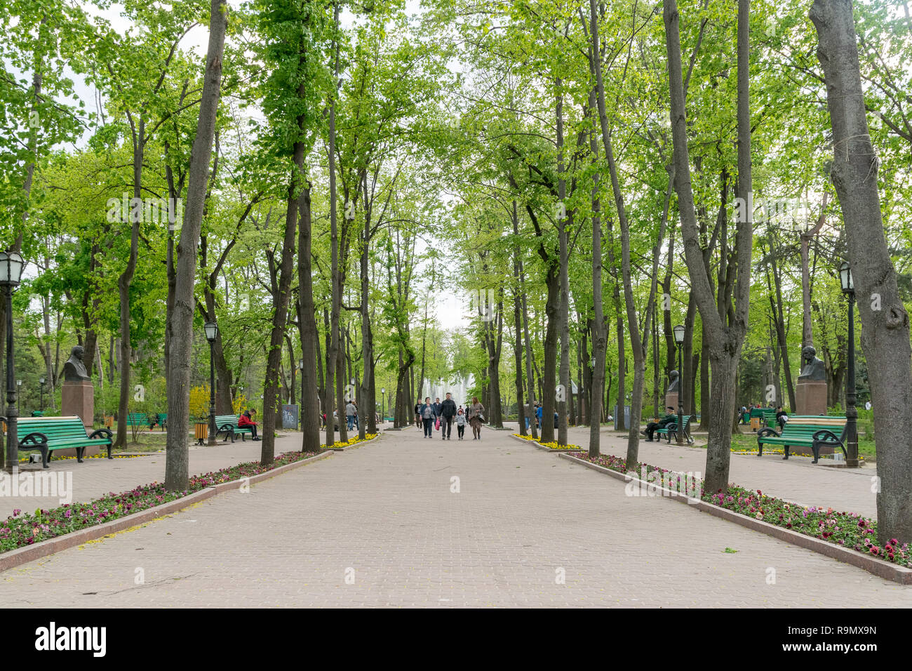 CHISINAU, MOLDOVA - APRIL 19, 2018: Stephen the Great Central Park in ...