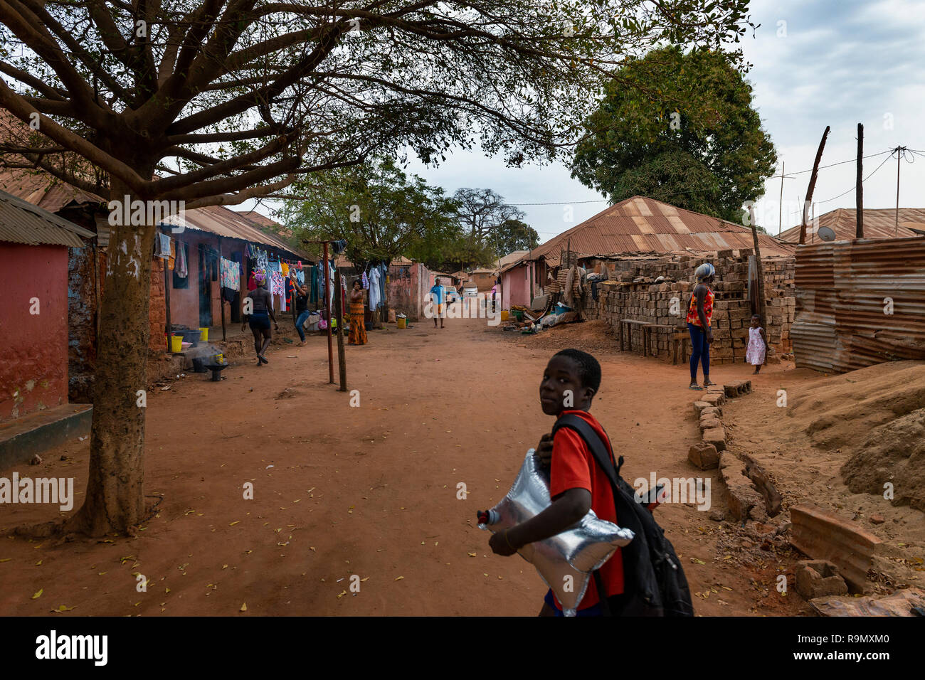 Bissau, Republic of Guinea-Bissau - February 6, 2018: Street scene at ...