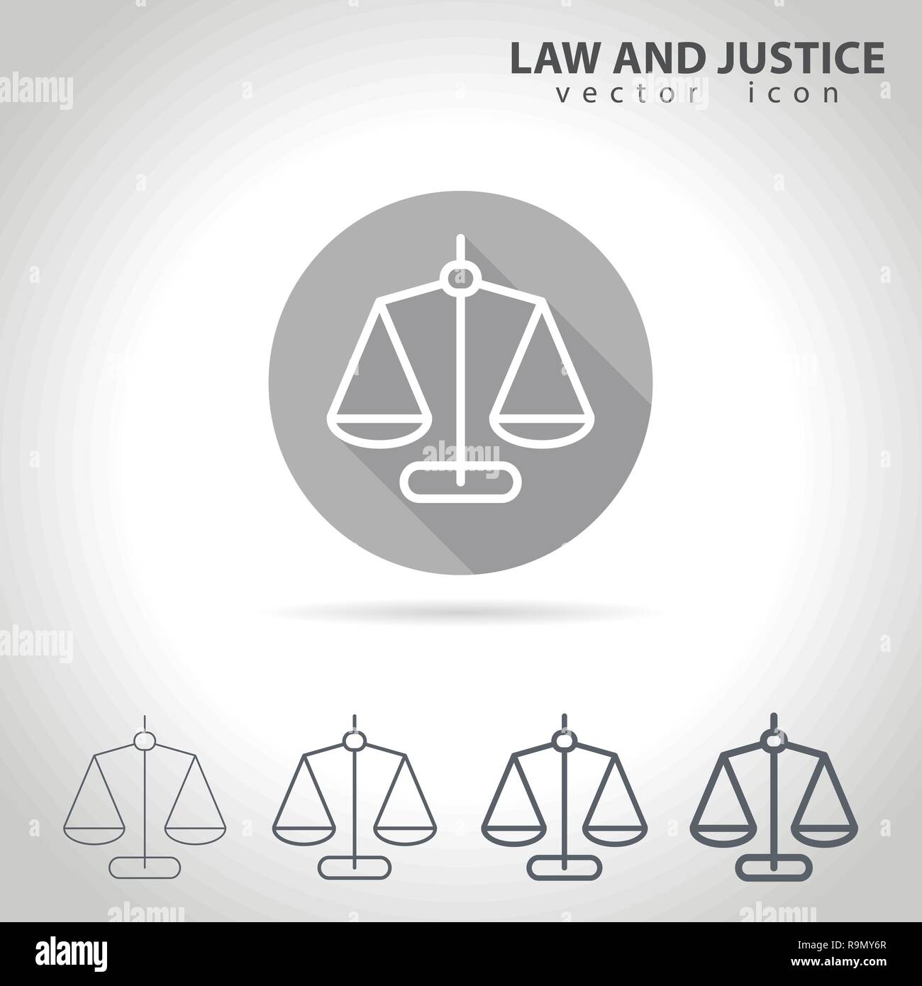 Law and justice outline icon set, collection of scale icons, vector ...