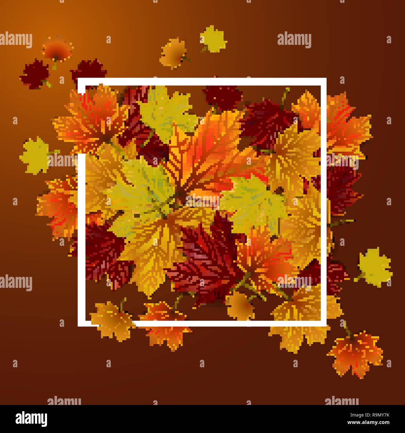 Abstract autumn background with colorful leaves, vector illustration ...