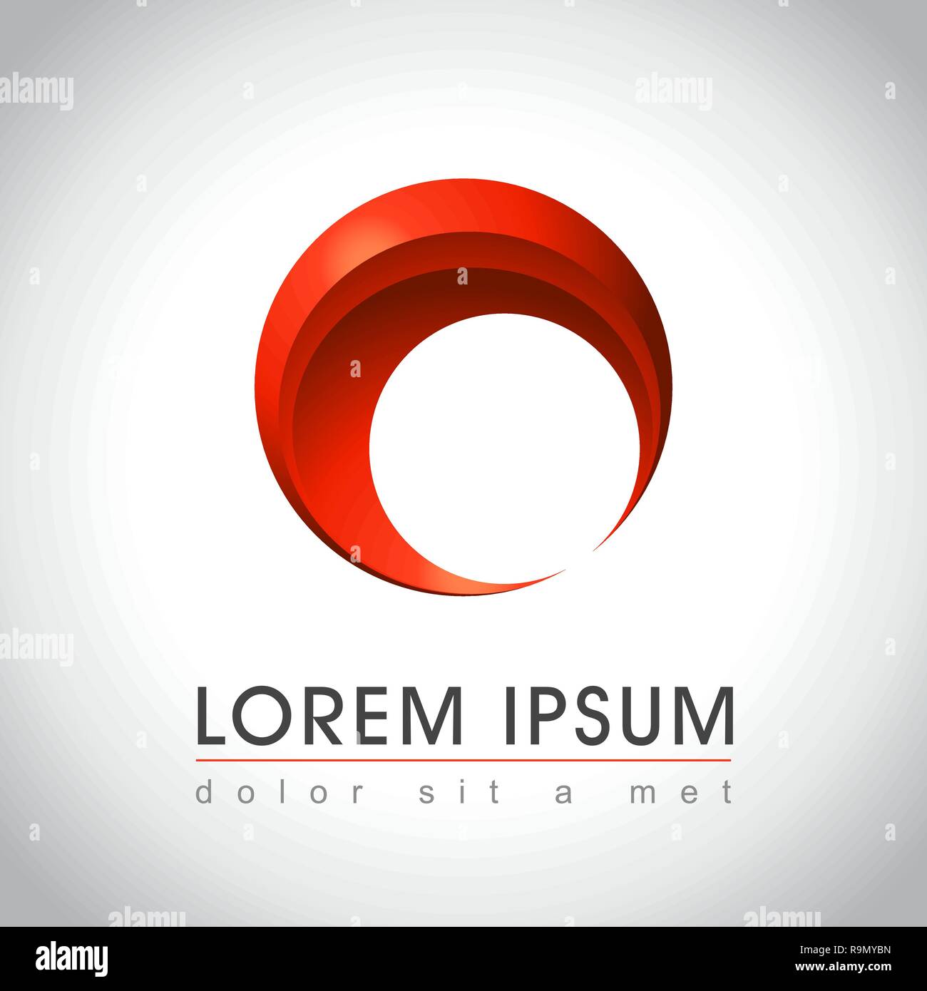 Abstract red circle logo sample, vector illustration Stock Vector Image ...