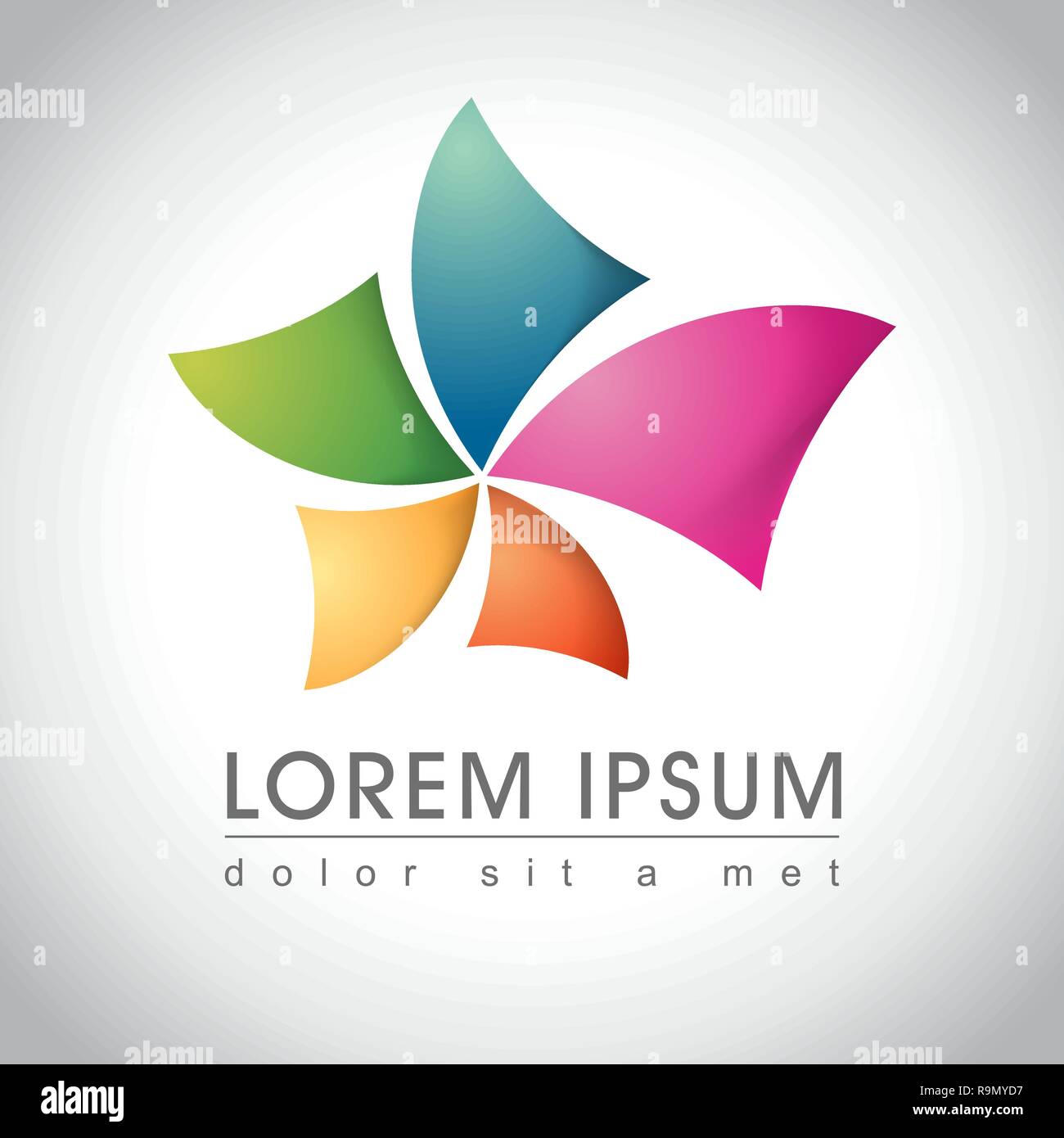 Abstract colorful flower logo sample, vector illustration Stock Vector ...