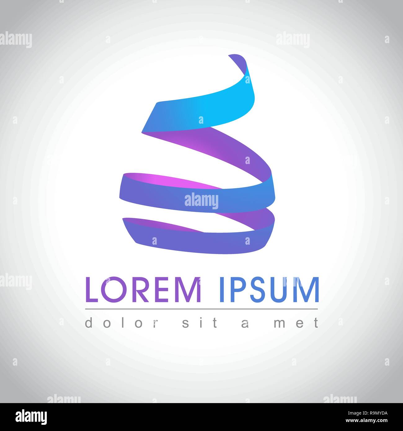 Abstract purple and blue swirl logo sample, vector illustration Stock ...