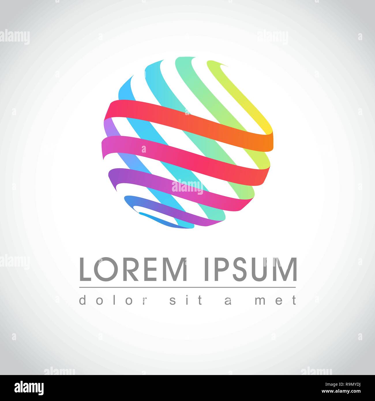 Abstract colorful round swirl logo sample, vector illustration Stock ...