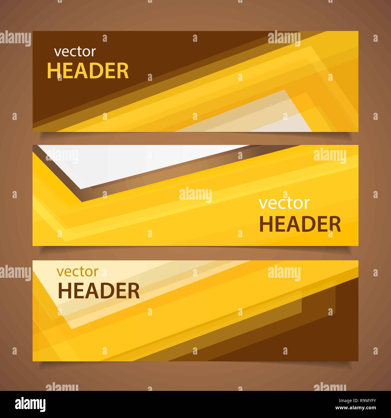 Set of abstract yellow banners, vector illustration Stock Vector Image ...