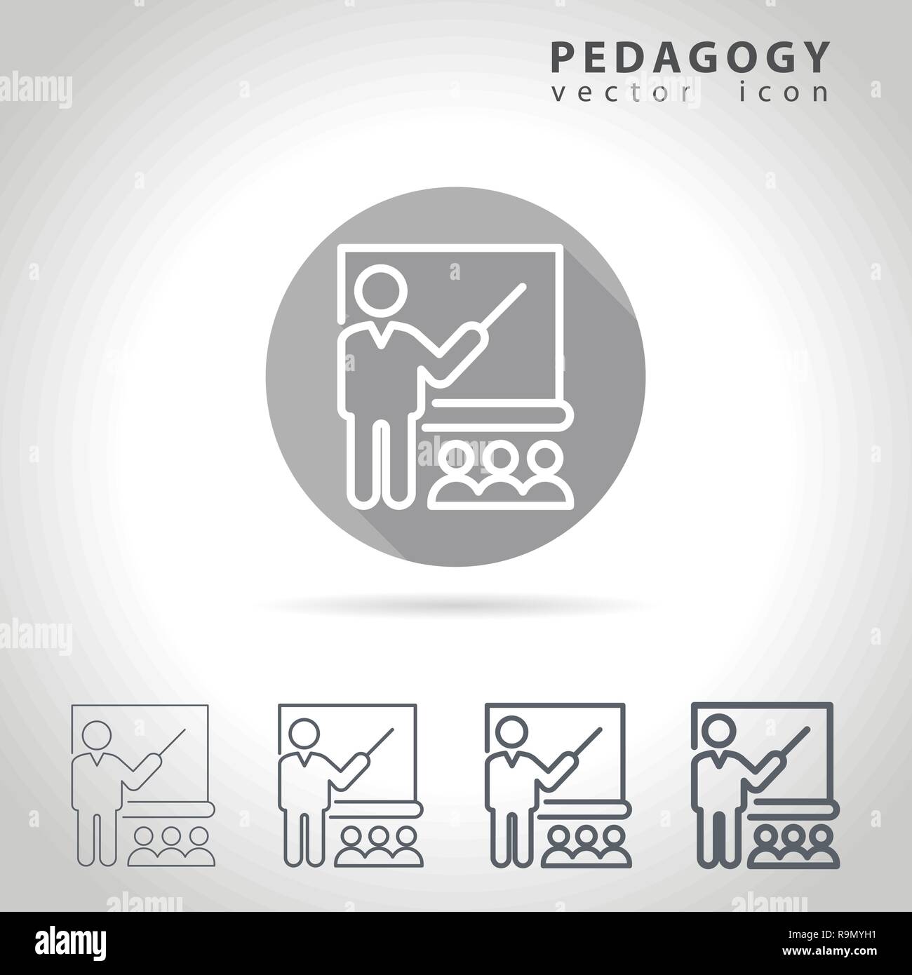 Pedagogy outline icon set, collection of education icons, vector ...
