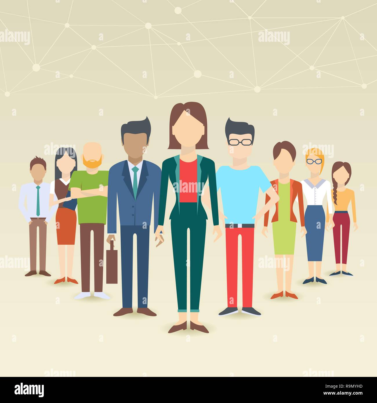 Set of business people, collection of diverse characters in flat ...