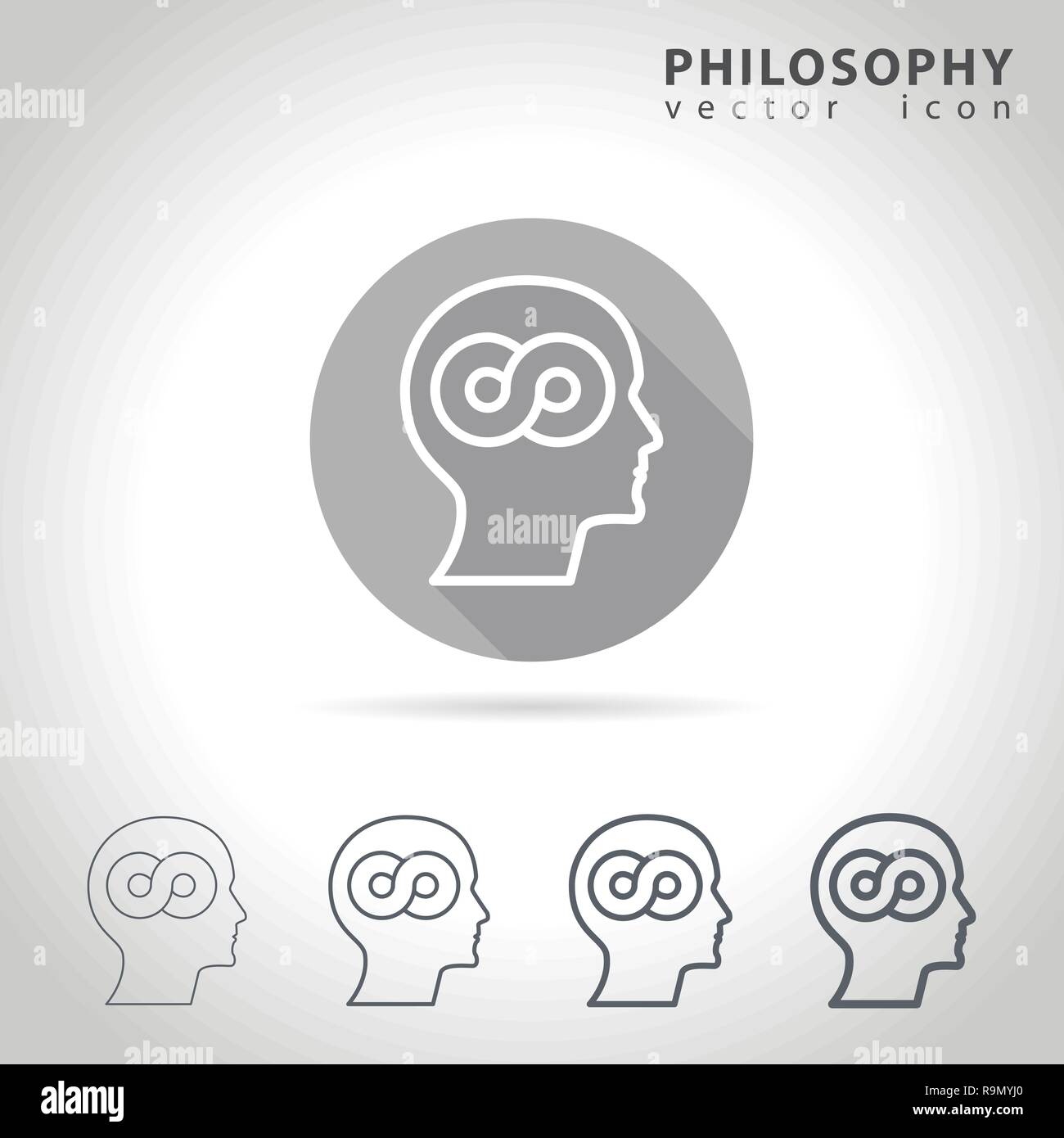 Philosophy outline icon set, collection of philosophy icons, vector ...