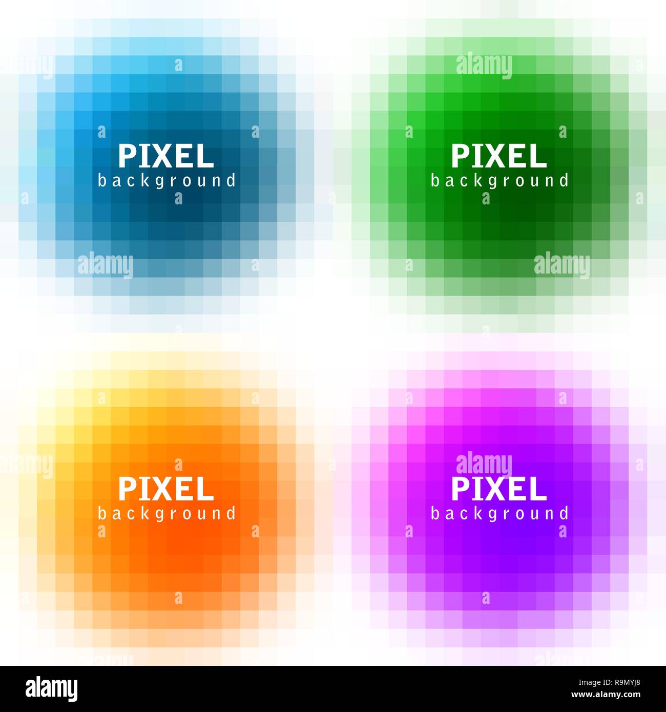 Set of abstract pixel colorful backgrounds, vector illustration Stock ...