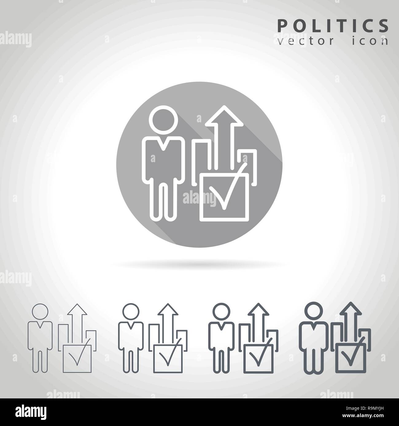 Politics outline icon set, collection voting symbols, vector ...