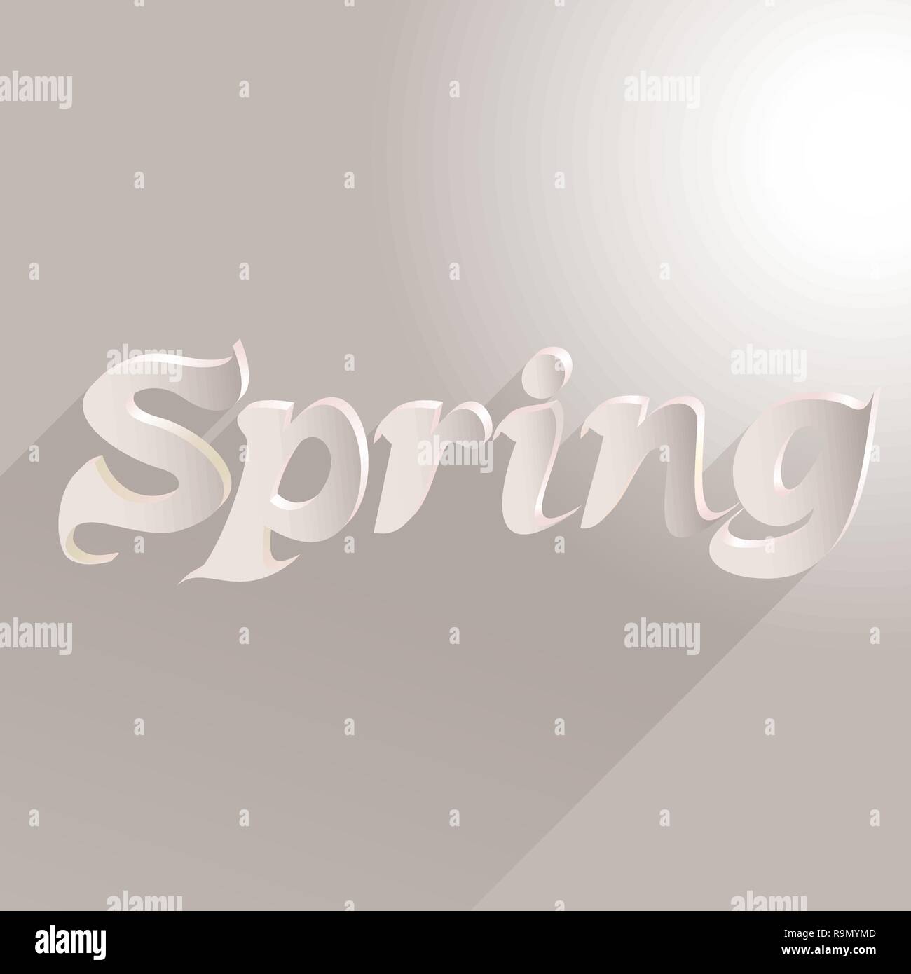 Spring word on white background, vector illustration Stock Vector Image ...