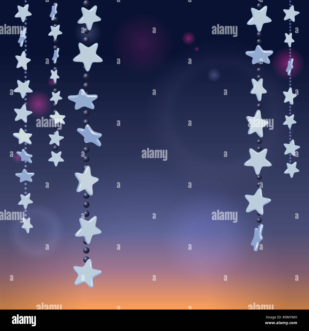 Abstract night background with 3d stars, vector illustration Stock ...