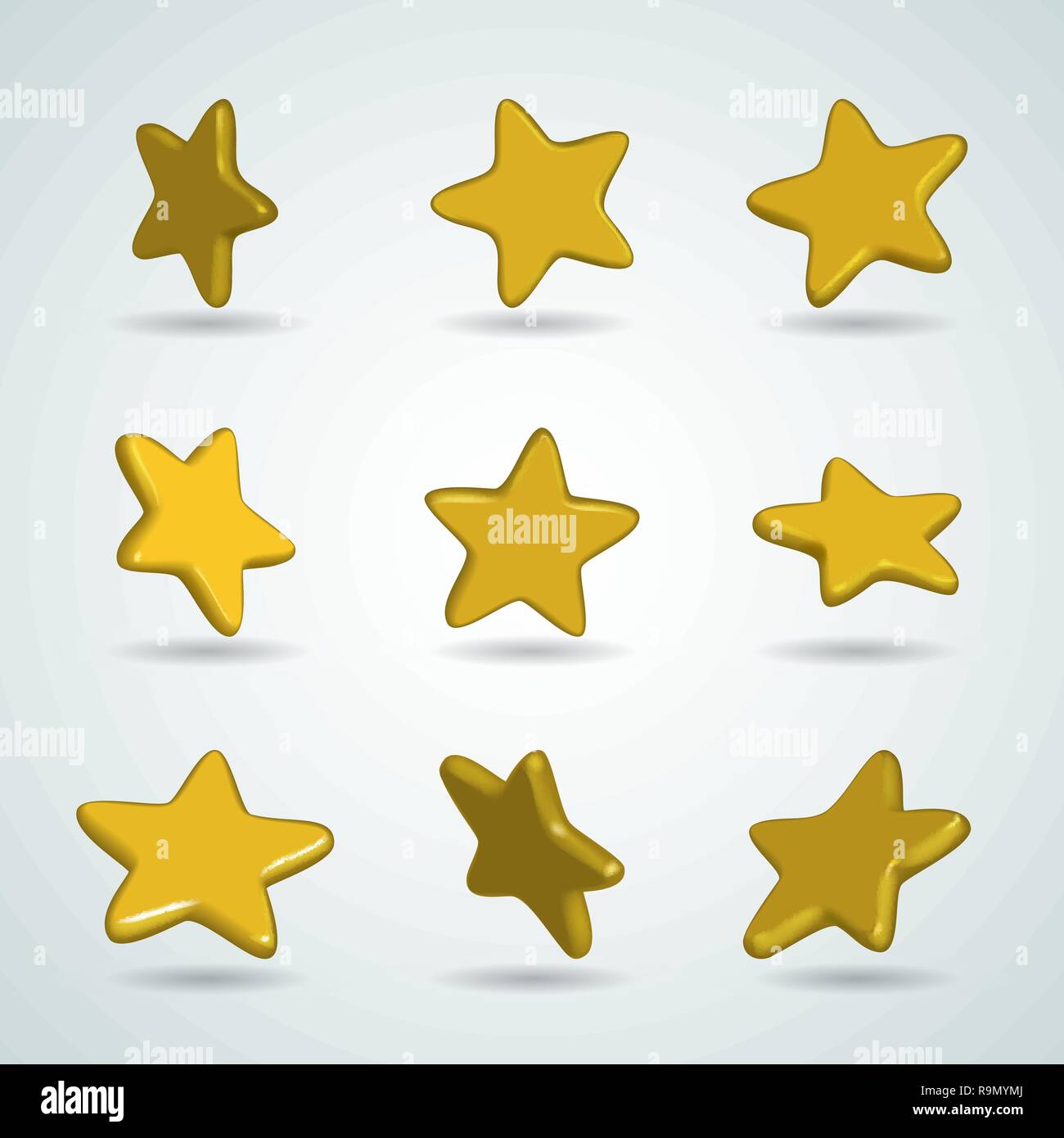 Golden star with soft edges in different angles. Vector illustration ...