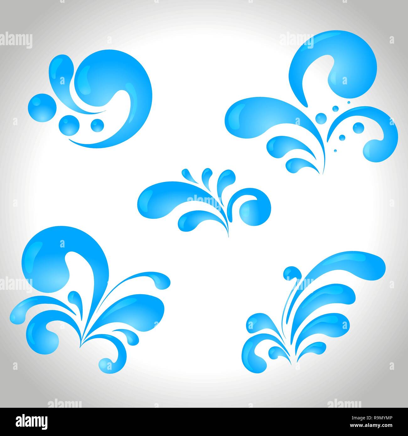 Set of abstract decorative water drops for design Stock Vector Image ...