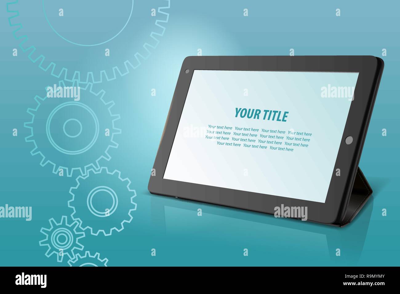 Abstract technological background with tablet, vector illustration ...