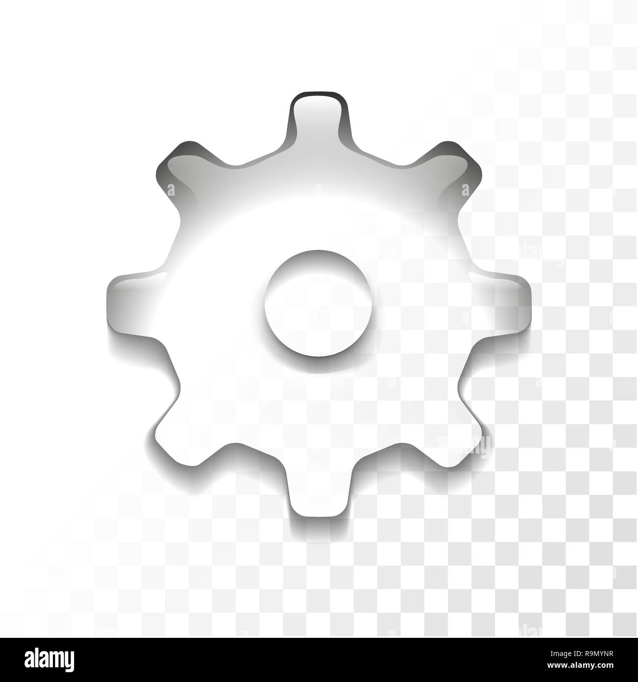 Transparent glossy settings isolated icon, vector illustration Stock ...