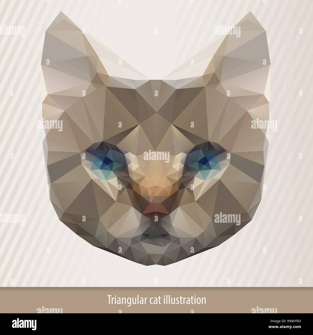 Cat head in geometrical style, vector illustration Stock Vector Image ...