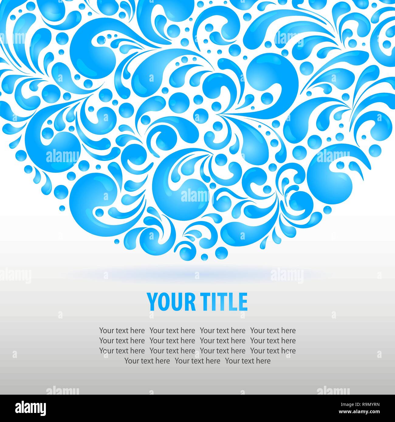 Circle water drops decoration made of swirls shapes, vector ...