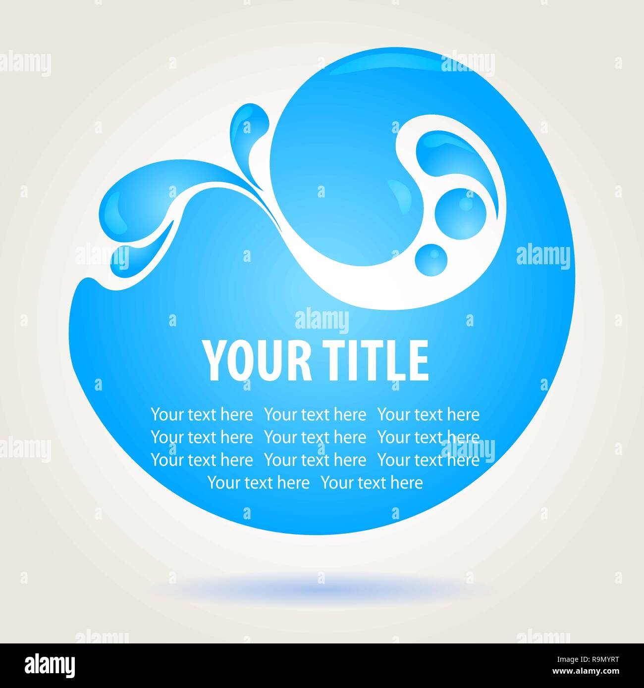 Water design background with splashes and place for text, vector ...