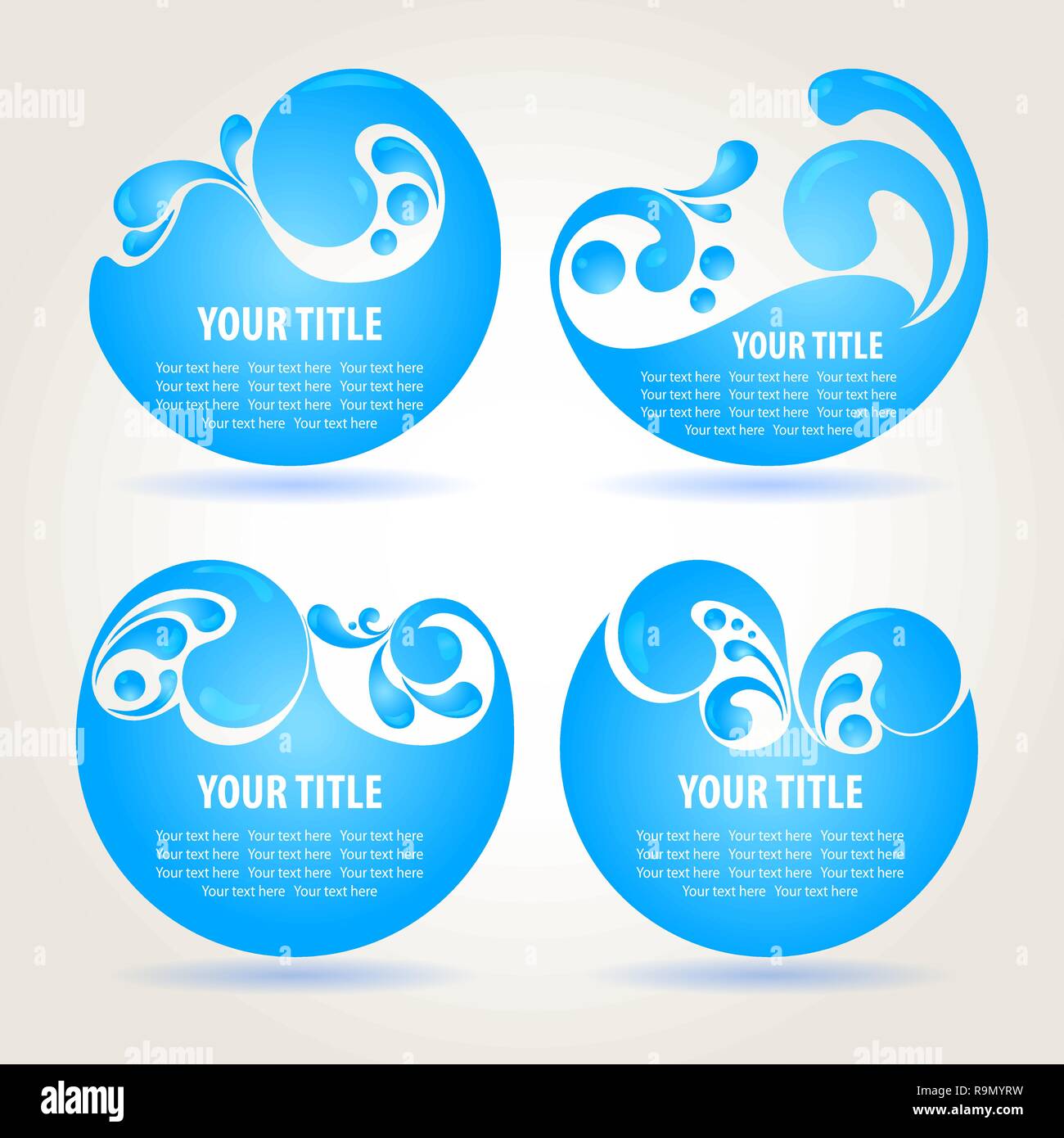 Water design backgrounds collection with splashes and place for text ...