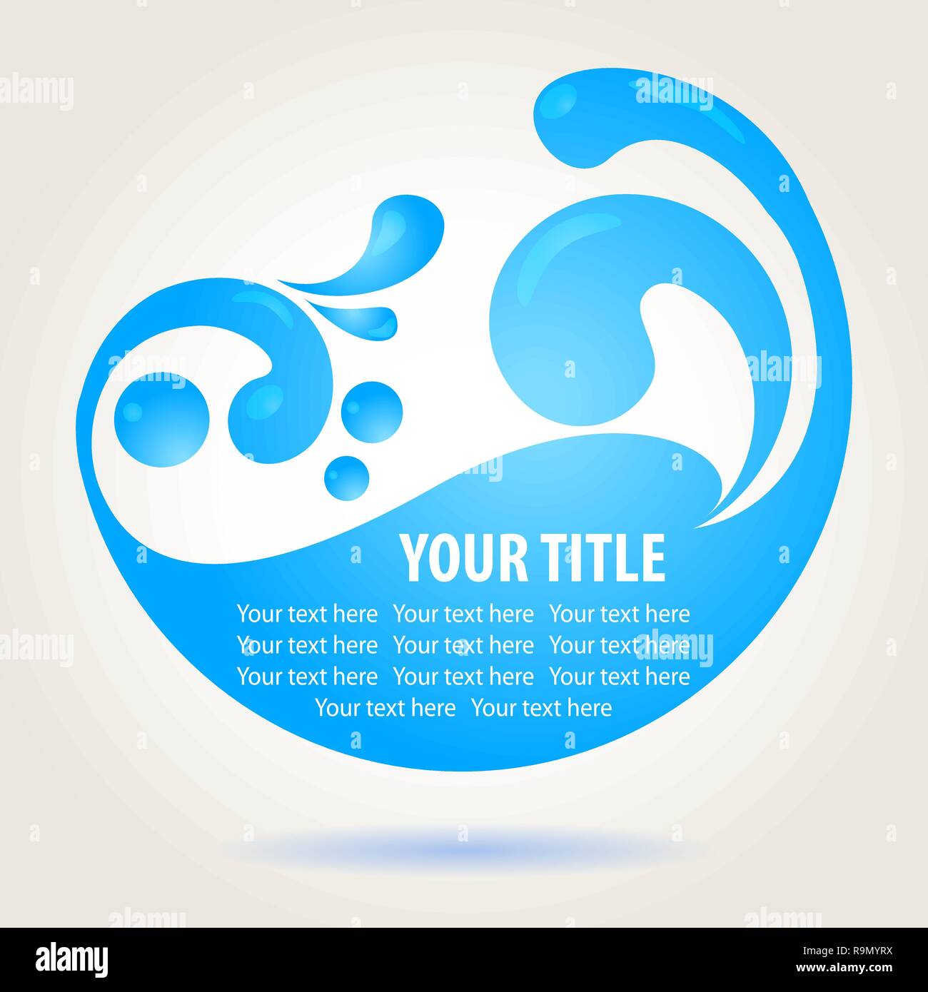 Water design background with splashes and place for text, vector ...