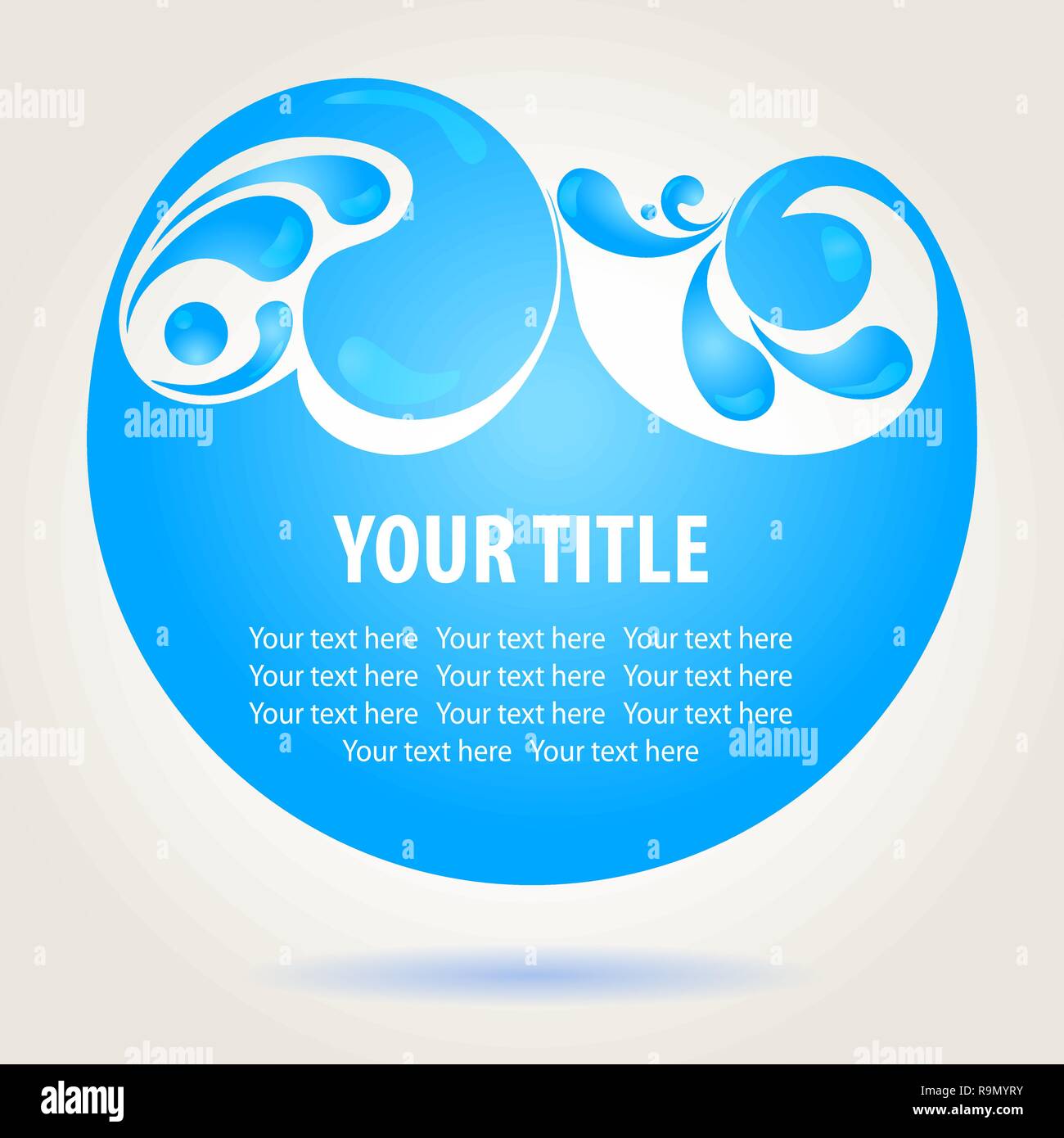 Water design background with splashes and place for text, vector ...