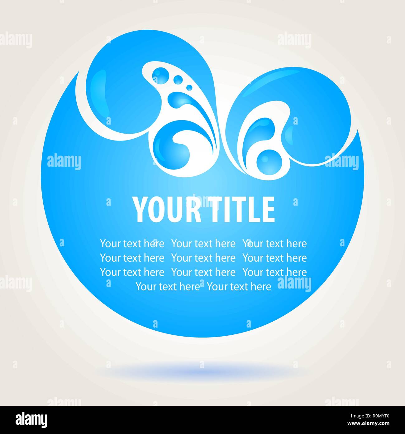 Water design background with splashes and place for text, vector ...