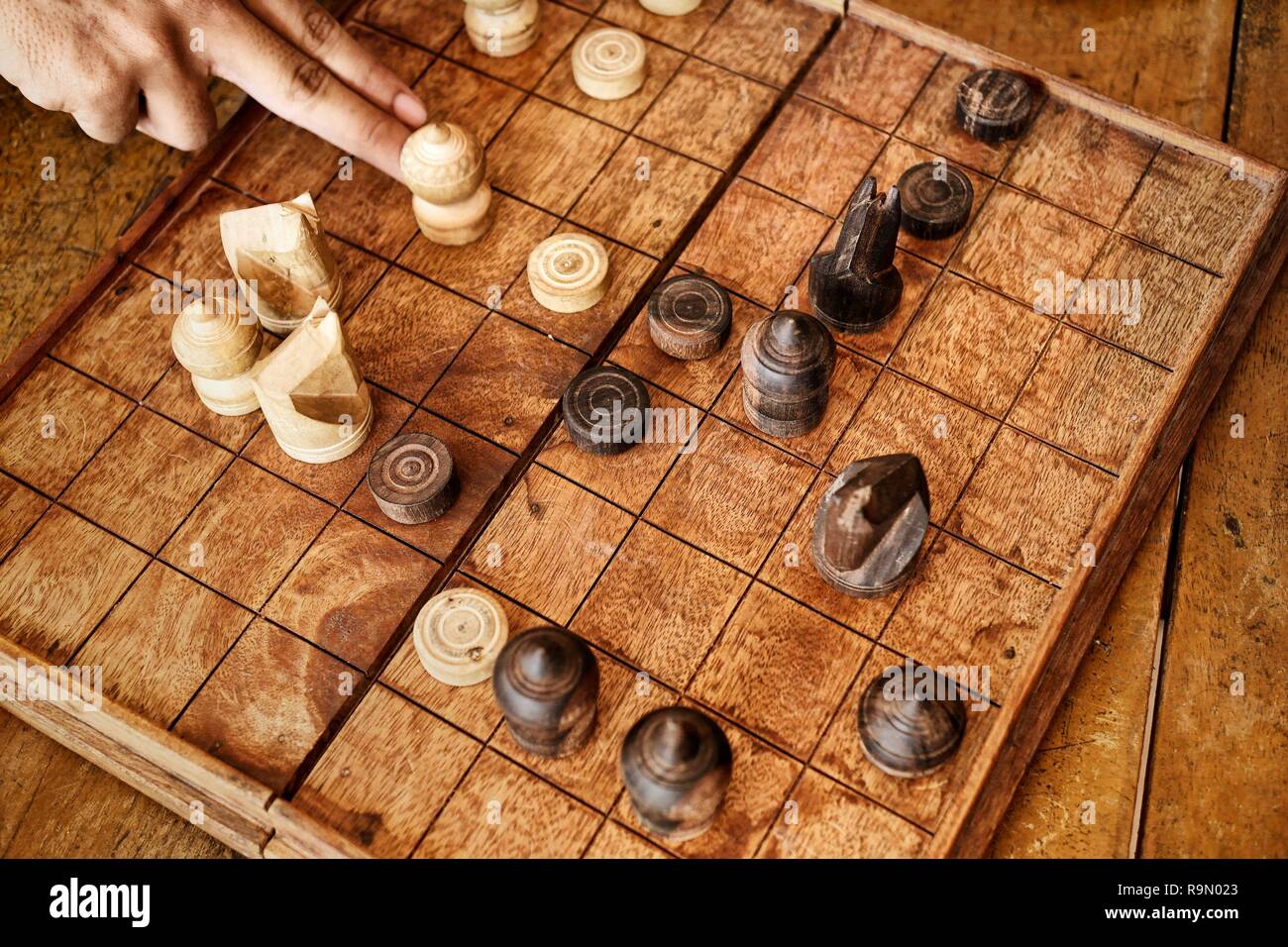 Cambodian chess game Stock Photo - Alamy