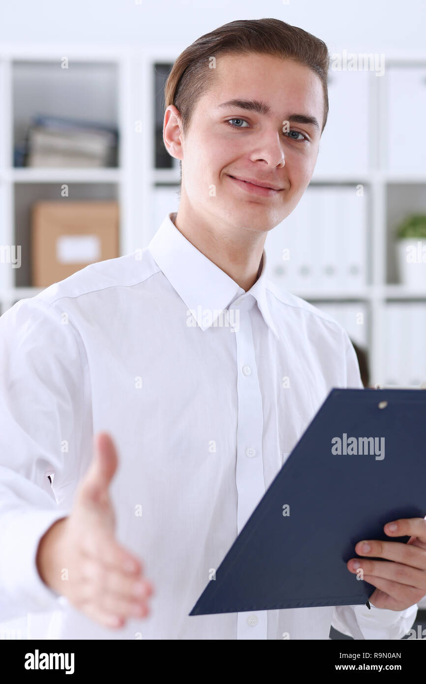 Businessman offer hand hi-res stock photography and images - Alamy