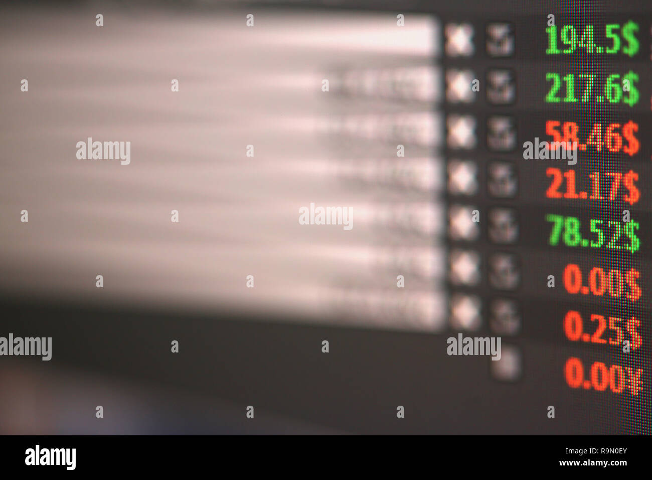 Stock rates stats in us dollars closeup from Stock Photo - Alamy