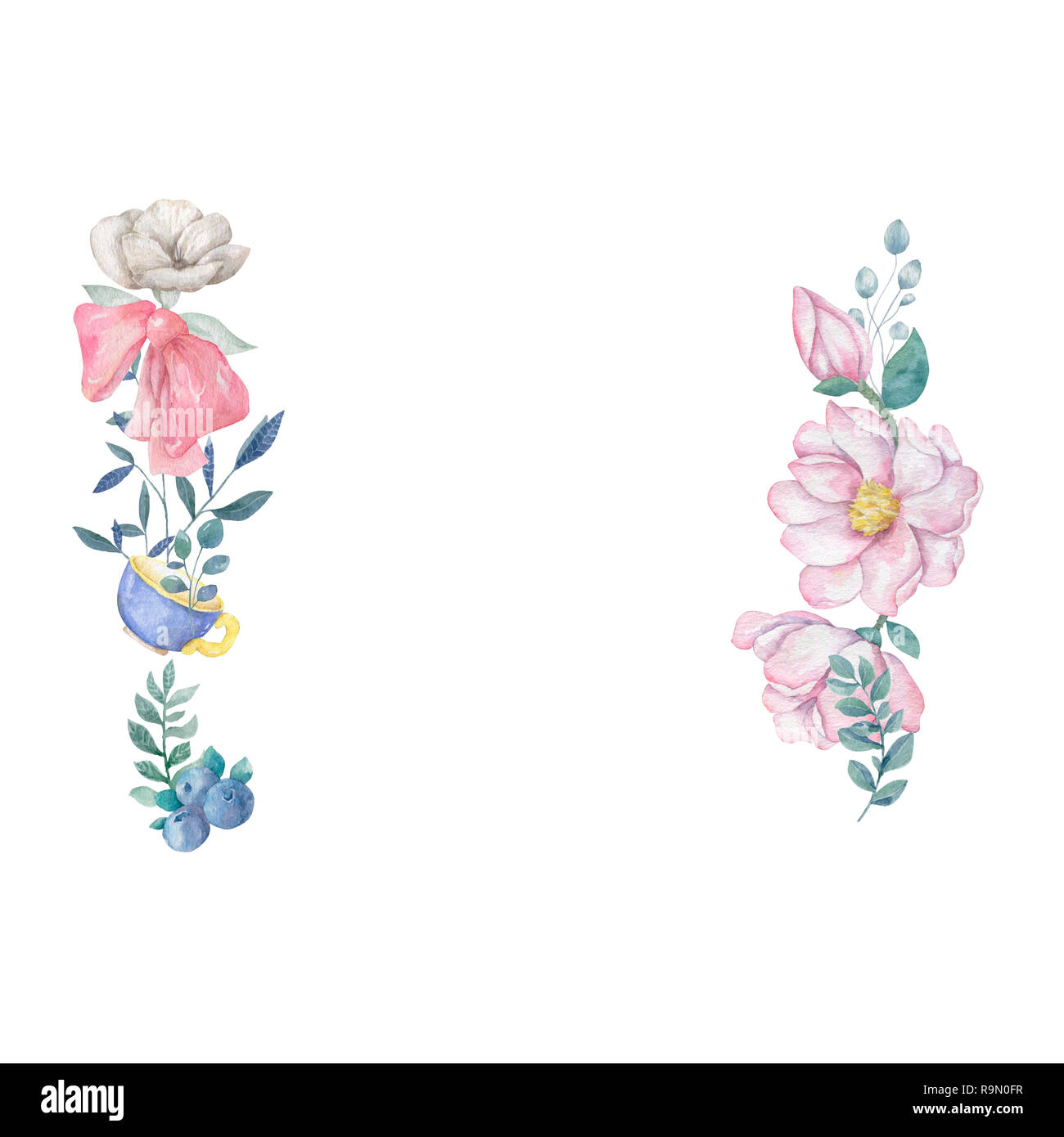 Pink Flowers Clip Art Border