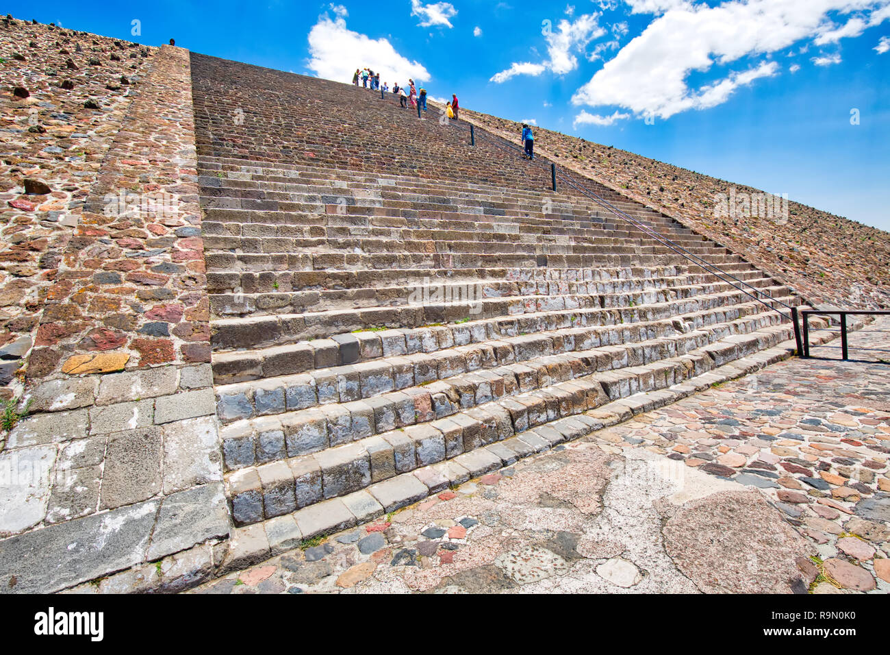 Mexico City, Mexico-21 April, 2018: Tourists climbing landmark ancient ...