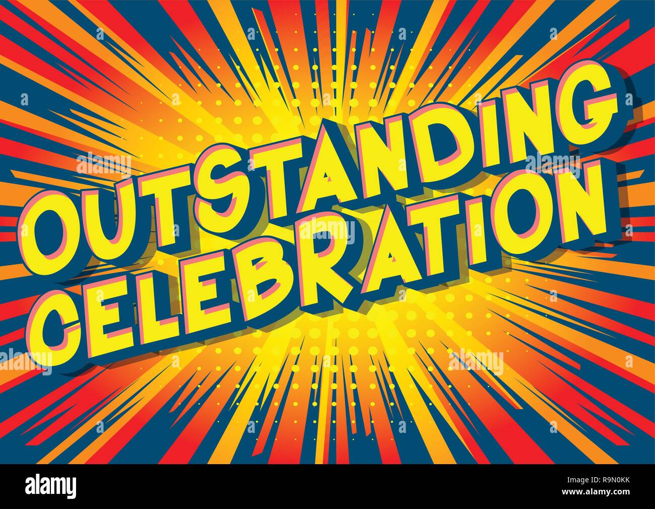 Outstanding Celebration - Vector illustrated comic book style phrase on ...