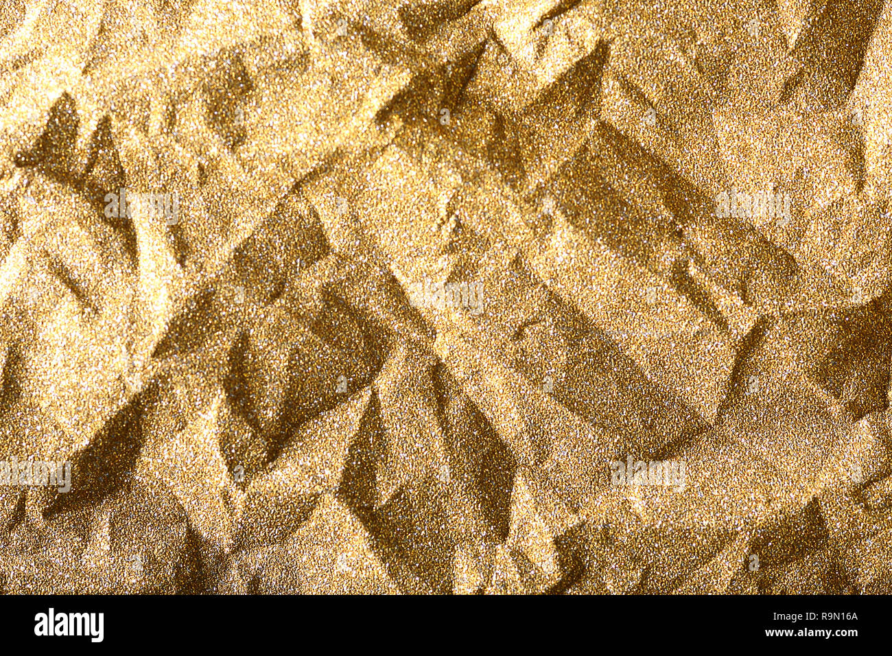 Gold glitter background, shiny crumpled wrapping paper texture Stock ...