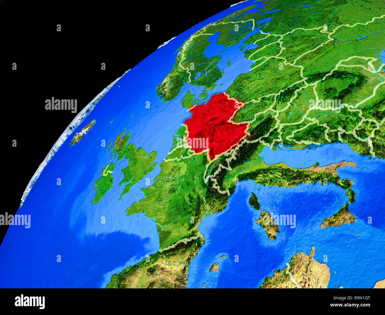 Political map europe countries german hi-res stock photography and ...