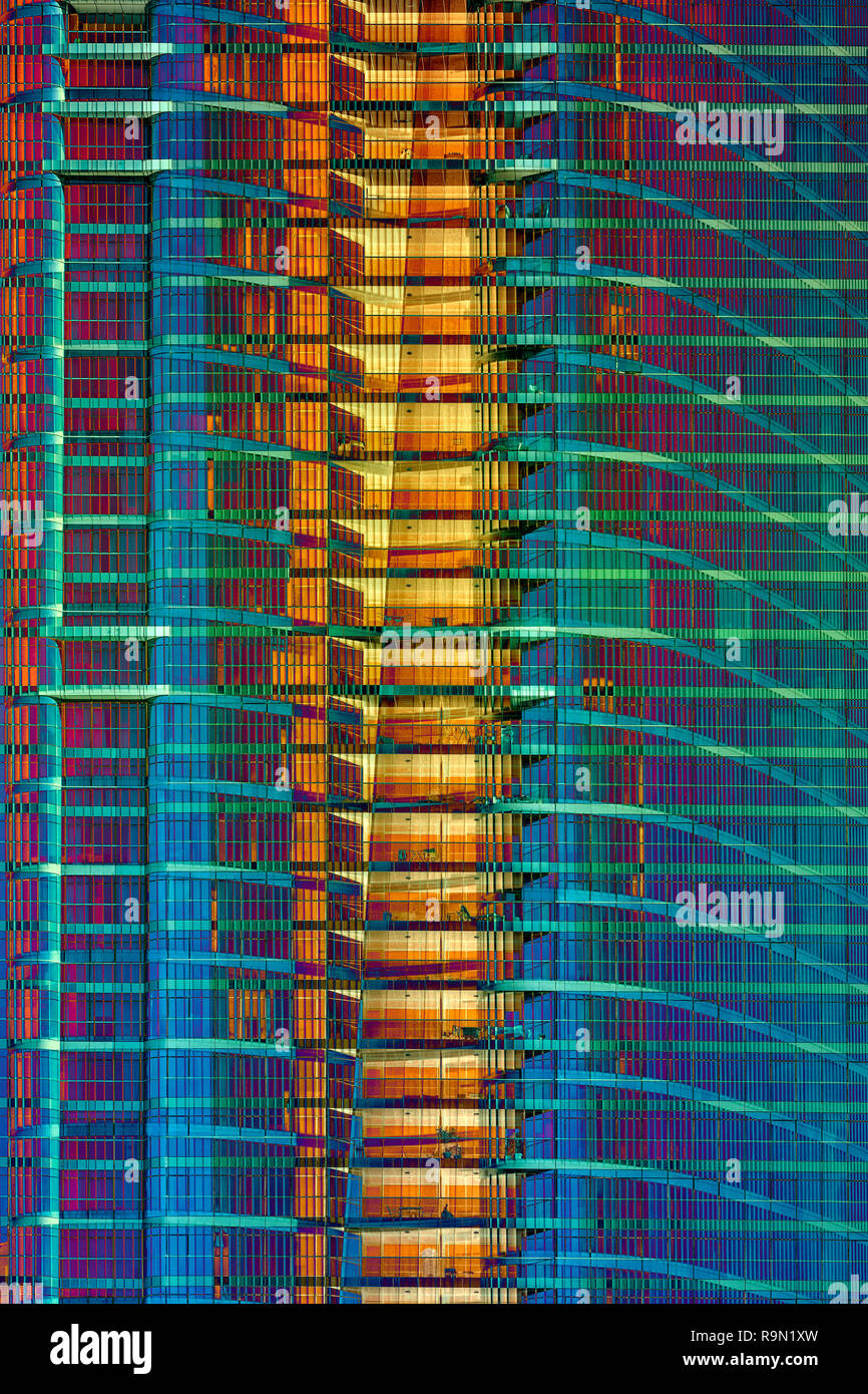 Psychedelic facade structure of skyscraper Stock Photo - Alamy